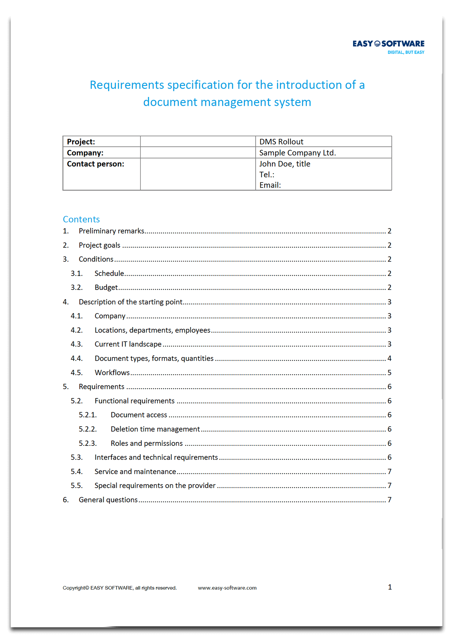 Word Template Software Requirements Specification For The
